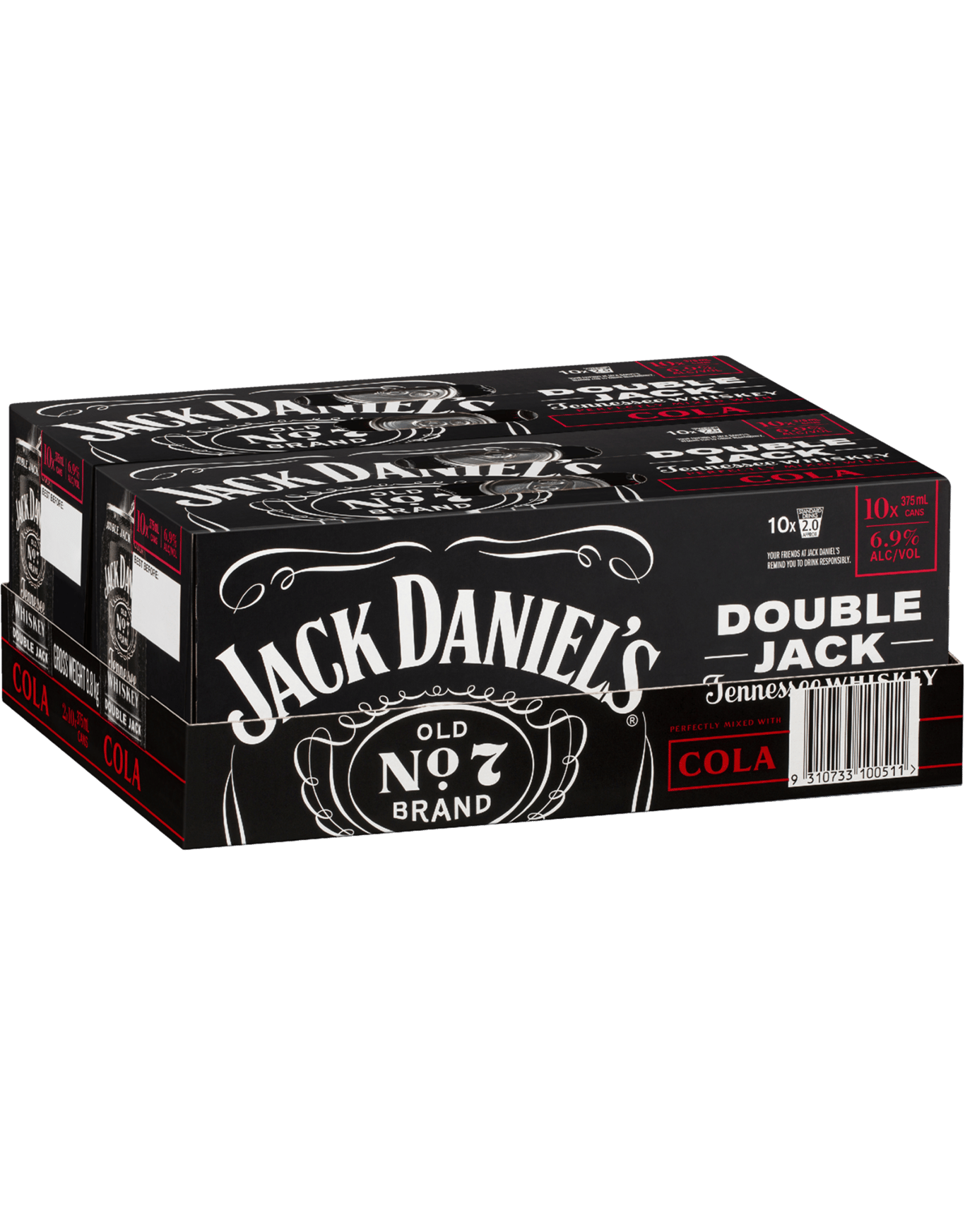Buy Jack Daniel's Double Jack & Cola Cans 10 Pack 375ml Online @Lowest ...