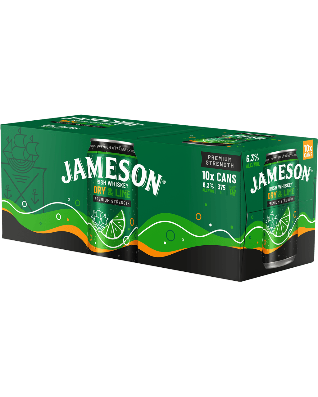Buy Jameson Irish Whiskey Smooth Dry & Lime Cans 375ml 10 Pack Online ...