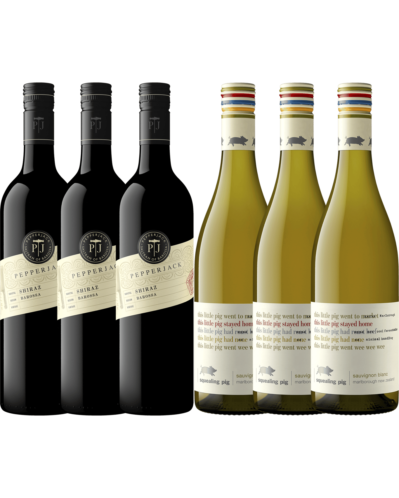 Buy Mixed Wine Case Pepperjack Shiraz + Squealing Pig Sauvignon Blanc ...