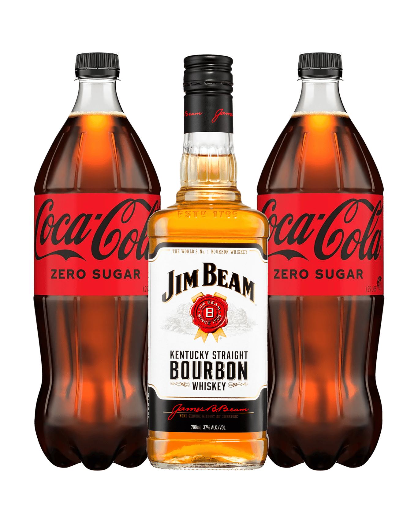 Buy Jim Beam White Label Bourbon 700ml & 2x 1.25l Coke Zero Offer ...