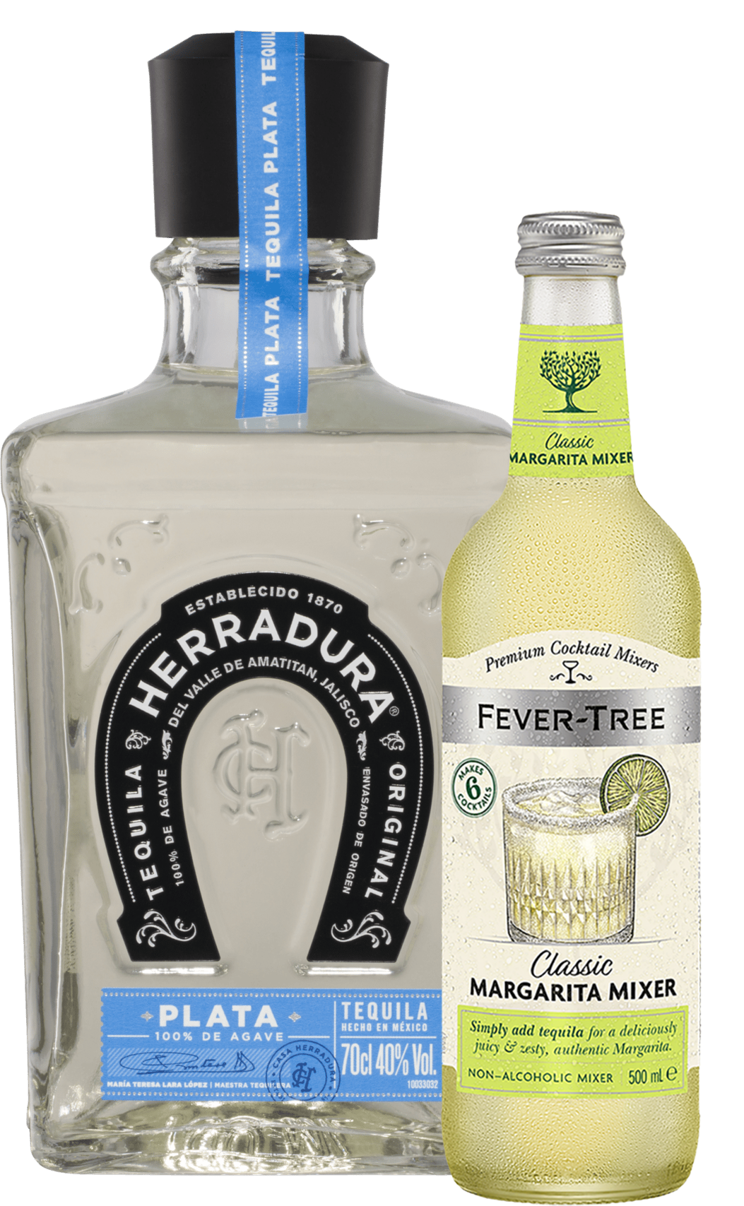 Buy Herradura Plata Tequila 700ml & Fever Tree Margarita Cocktail Mixer ...