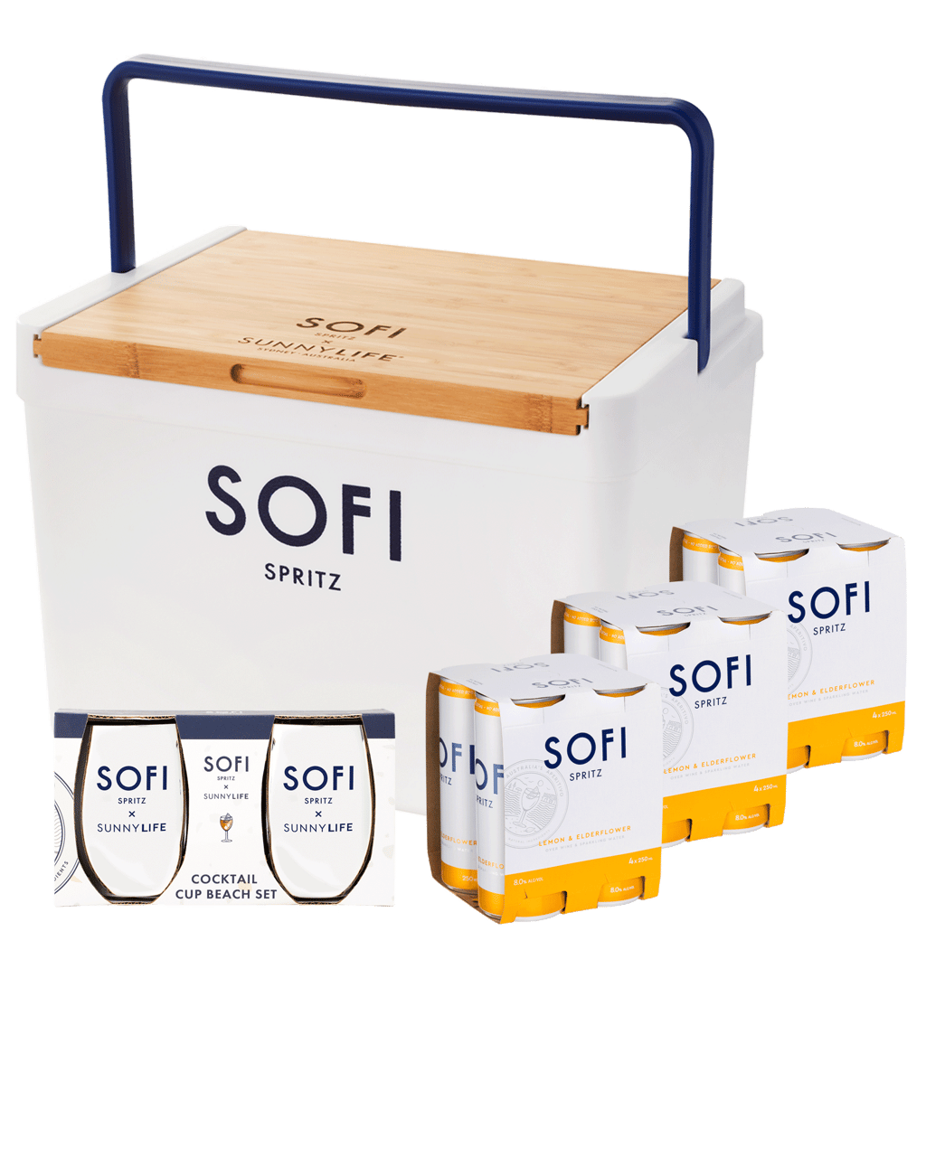 Buy Sofi Spritz Lemon & Elderflower 12x250ml Cans, Esky + Twin Pack Of ...