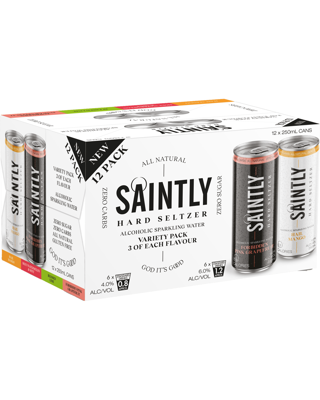 Saintly Hard Seltzer Mixed Pack 12x250ml (Unbeatable Prices): Buy ...