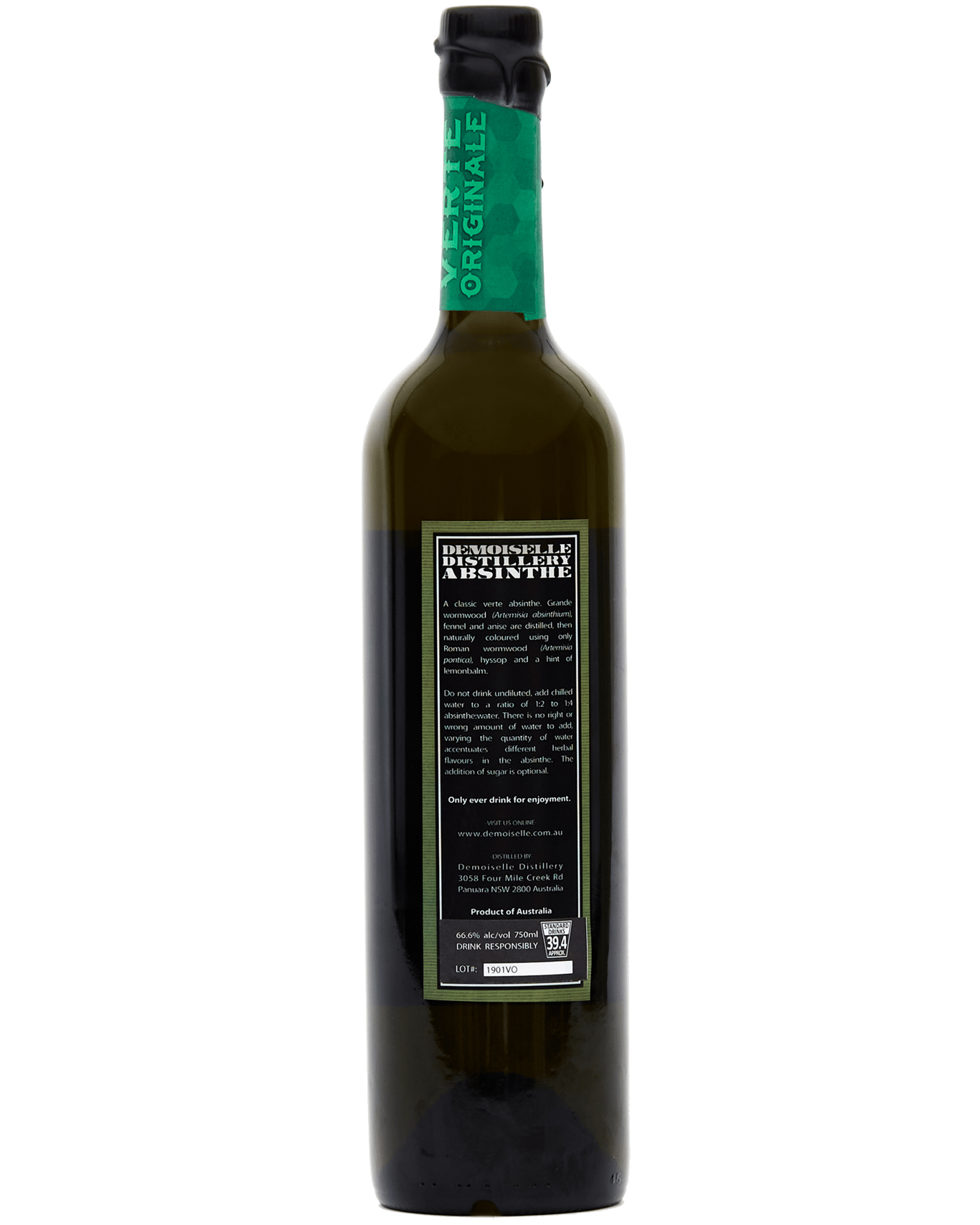 Buy Demoiselle Distillery Verte Originale Absinthe 750ml Online (Low ...