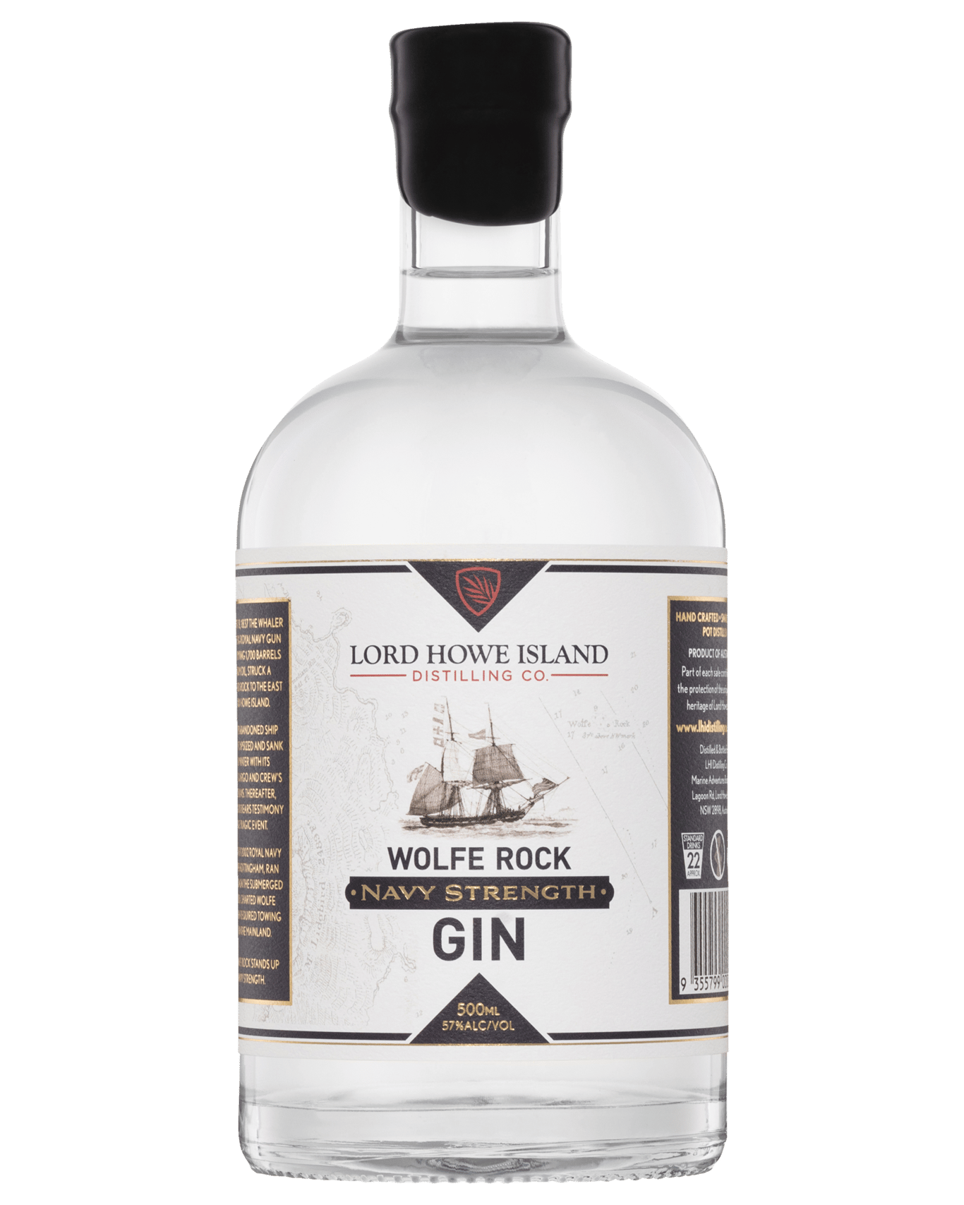 Buy Lord Howe Island Distilling Co. Wolfe Rock Navy Strength Gin 500ml ...